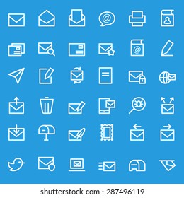 Mail Icons Simple Thin Line Design Stock Vector (Royalty Free ...
