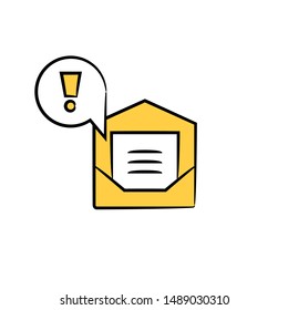 Mail Letter Warning Sign Stock Vector (Royalty Free) 1489030310 ...