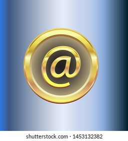 Mail Logo Gold Background Round Stock Vector (Royalty Free) 1453132382 ...