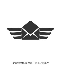 Letter Icon Flying Mail Wings Symbol Stock Vector (Royalty Free) 274254395