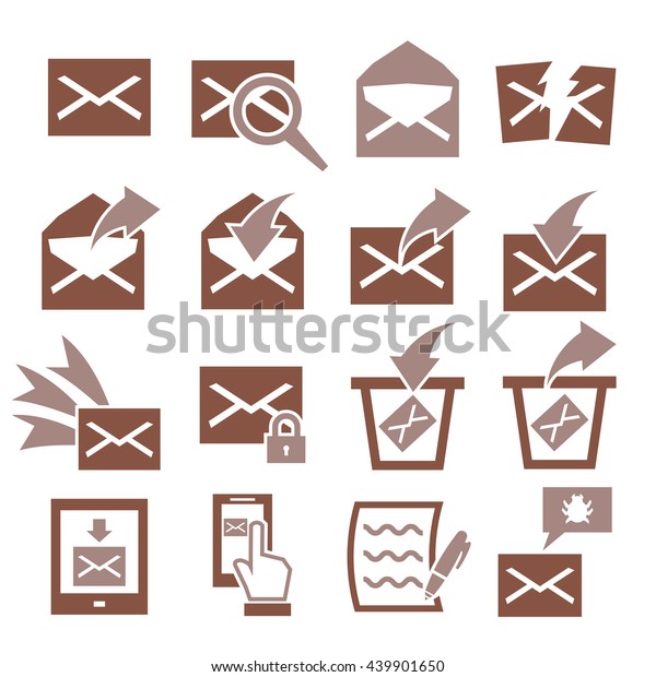 Mail Note Icon Set Stock Vector (Royalty Free) 439901650 | Shutterstock