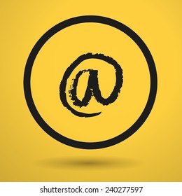 Mail On Yellow Background Icon Stock Vector (Royalty Free) 240277597 ...