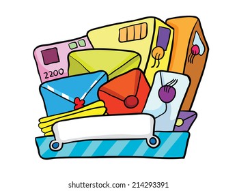 Mail Parcels Letters Vector Illustration On Stock Vector (Royalty Free ...