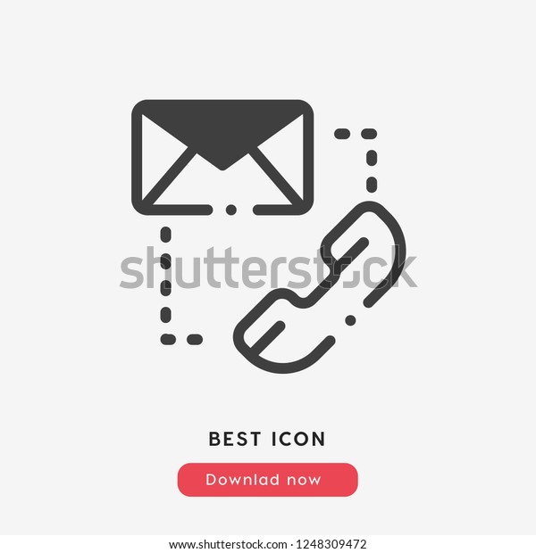 Mail Phone Icon Vector Communication Symbol 스톡 벡터(로열티 프리) 1248309472 ...