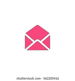 Mail Pink Vector Icon Black Contour Stock Vector (Royalty Free ...