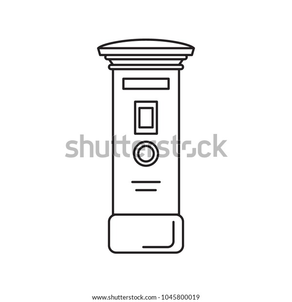 Mail Post Box Icon Outline Mail Stock Vector (Royalty Free) 1045800019