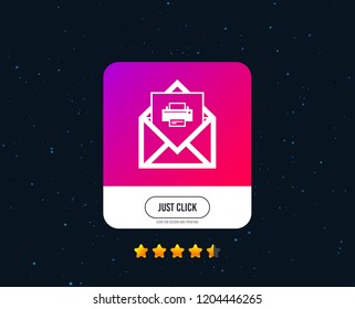 Mail Print Icon Envelope Symbol Message Stock Vector (Royalty Free ...