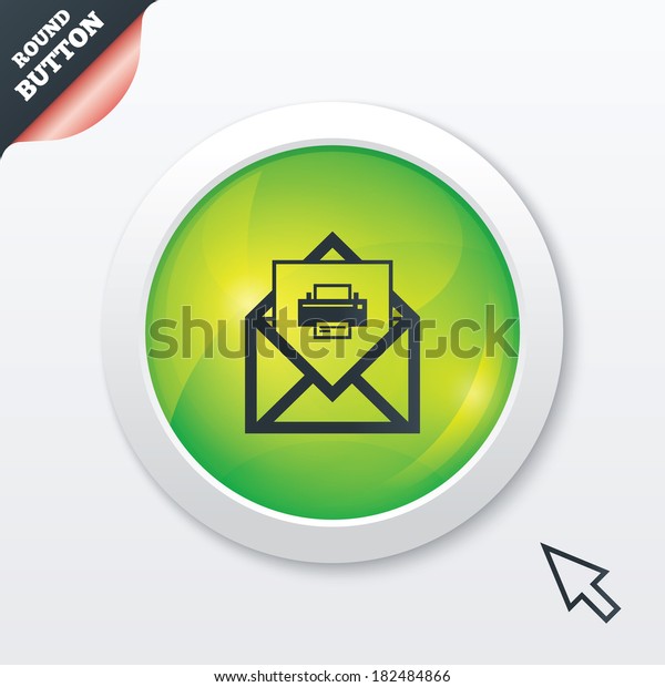 Mail Print Icon Envelope Symbol Message Stock Vector (Royalty Free ...