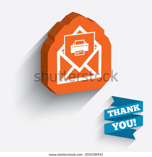 Mail Print Icon Envelope Symbol Message: vector de stock (libre de ...