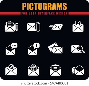 Mail Professional Pictograms User Interface Design Stock Vector ...