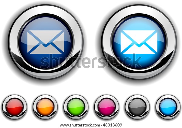 Mail Realistic Buttons Vector Illustration Stock Vector (Royalty Free ...