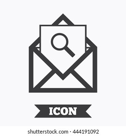 Mail Search Icon Envelope Symbol Message Stock Vector (Royalty Free ...