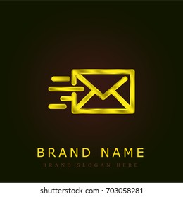 Mail Send Golden Metallic Logo Stock Vector (Royalty Free) 703058281 ...