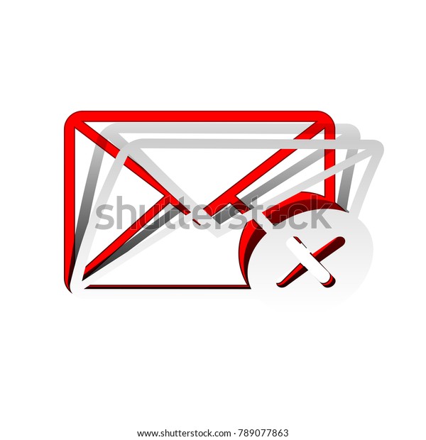 Mail Sign Illustration Cancel Mark Vector Stock Vector (Royalty Free ...
