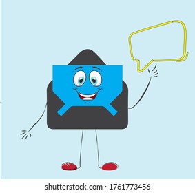 Mail Smile Face Expression Cartoon Vector Stock Vector (Royalty Free ...