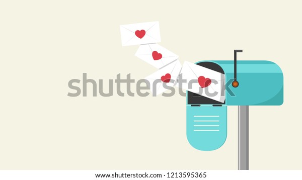 Mailbox Cartoon Vector Heart Mail Vector Stock Vector (Royalty Free ...