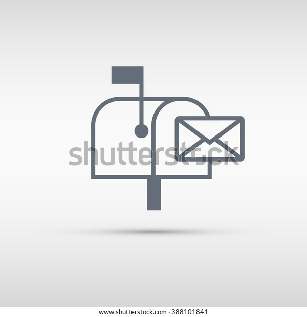 Mailbox Icon Mailbox Sign Button Isolated Stock Vector (Royalty Free ...