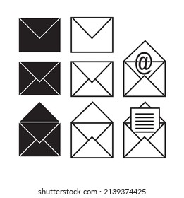 Mailing Icon Set Envelope Eps 10 Stock Vector (Royalty Free) 2139374425 ...