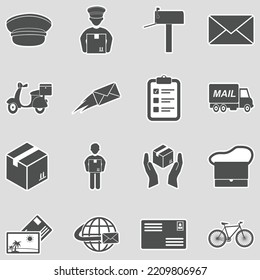 Mailman Icons Sticker Design Vector Illustration Stock Vector (Royalty ...