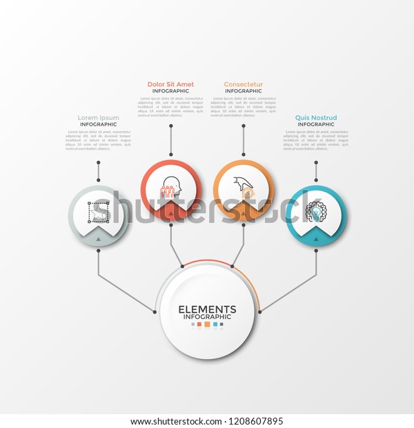 Main Paper White Circle Connected 4 Stock Vector (Royalty Free) 1208607895