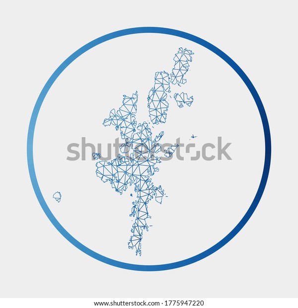 Mainland Icon Network Map Island Round Stock Vector (Royalty Free ...