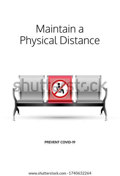 Maintain Physical Distance Poster Covid19 Prevention Stock Vector ...
