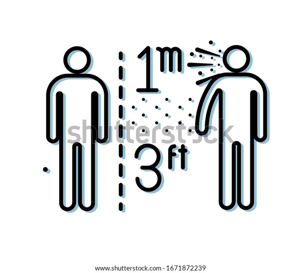 Maintain Safe Distance 1 Meter Icon Stock Vector (Royalty Free ...