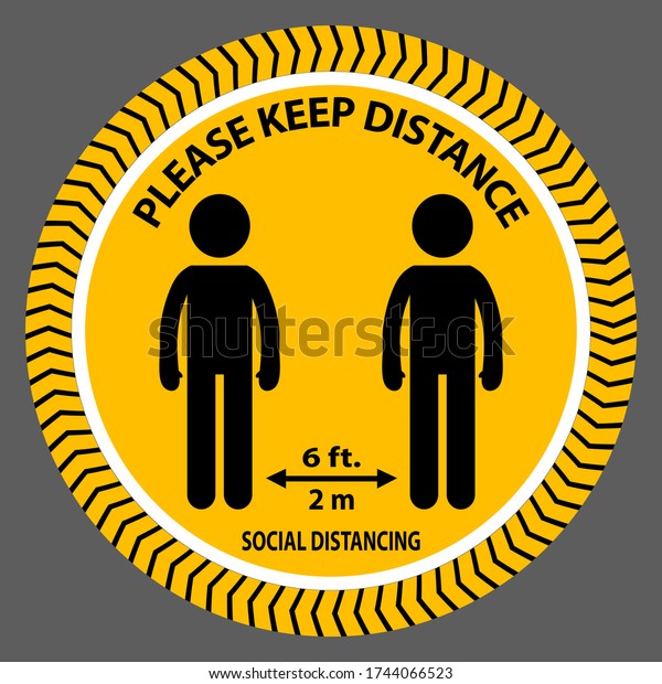 Maintain Safe Distance Social Distancing Circle Stock Vector (Royalty ...