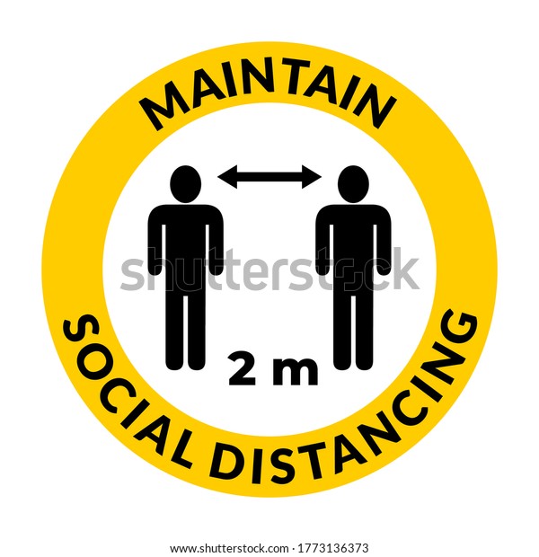 Maintain Social Distancing 2m Instruction Icon Stock Vector (Royalty ...