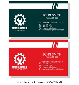 Maintenance Business Card Stock Vector (Royalty Free) 500628979 ...
