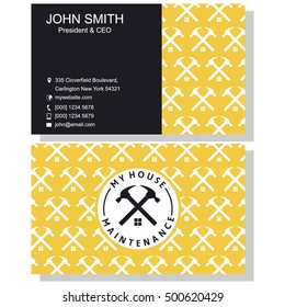 Maintenance Business Card Design Stock Vector (Royalty Free) 500620429 ...
