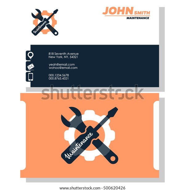 Maintenance Business Card Design Stock Vector (Royalty Free) 500620426 ...