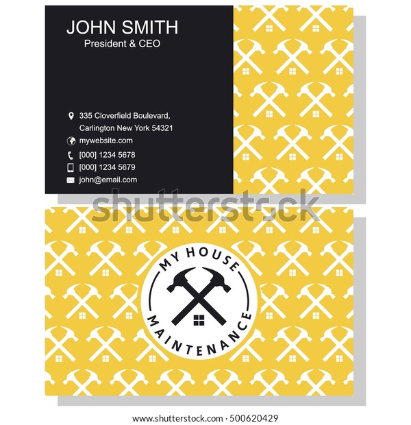 Maintenance Business Card Design Stock Vector (Royalty Free) 500620429 ...