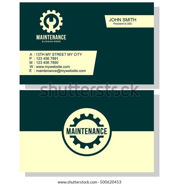 Maintenance Business Card Design Stock Vector (Royalty Free) 500620453 ...