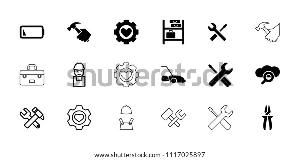 Maintenance Icon Collection 18 Maintenance Filled Stock Vector (Royalty ...