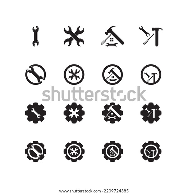 Maintenance Logo Icon Vector Flat Design Stock Vector (Royalty Free ...