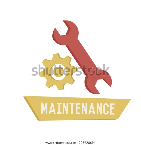 Maintenance Symbol On White Backgroundretro Colour Stock Vector ...