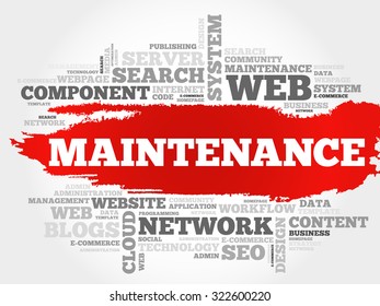 Maintenance Word Cloud Business Concept Stock Vector (Royalty Free ...