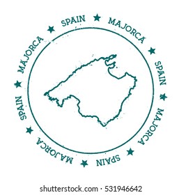 Majorca Vector Map Retro Vintage Insignia Stock Vector (Royalty Free ...