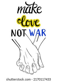 Make Love Not War Poster Hand Stock Vector (Royalty Free) 2170117433 ...