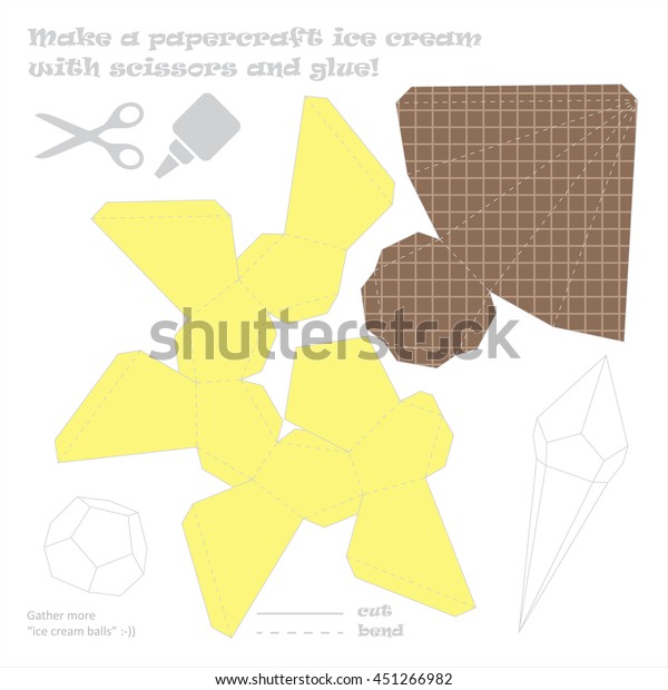 Make Paper Craft Ice Cream Type Stock Vector (Royalty Free) 451266982 ...