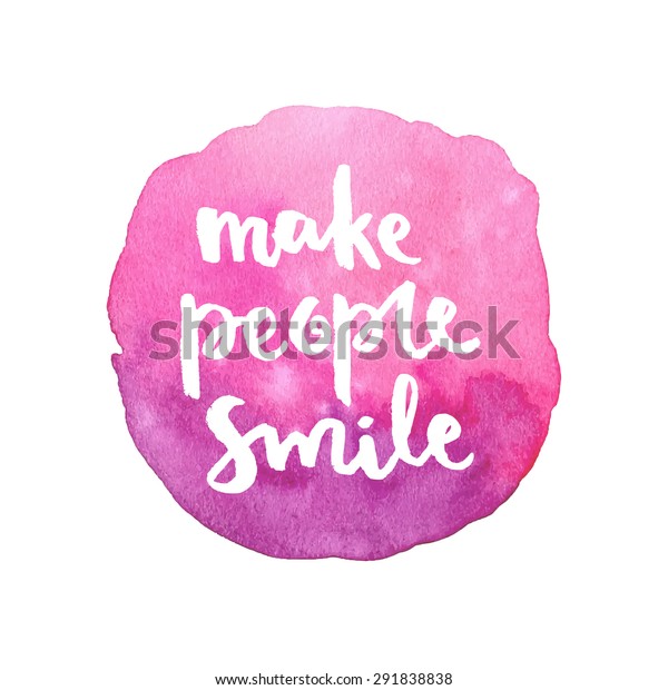 Stock vektor „Make People Smile Hand Drawn Calligraphic“ (bez ...