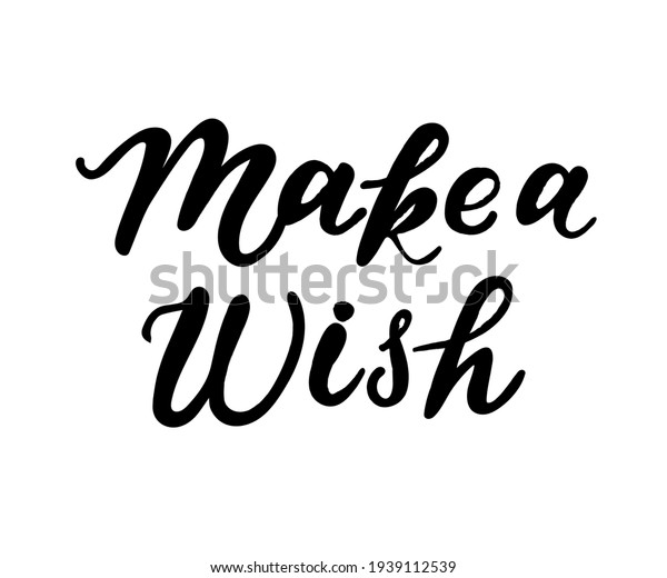 Make Wish Hand Lettering Text Badge Stock Vector (Royalty Free ...