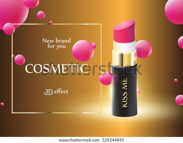Makeup Ads Template Design Lipstick Packaging Stock Vector (Royalty ...