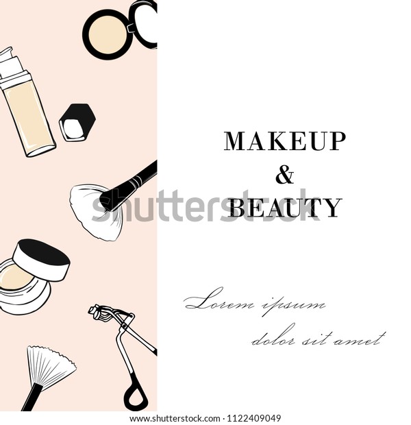 Makeup Beauty Cosmetics Product Poster Makeup Stock Vector (Royalty ...