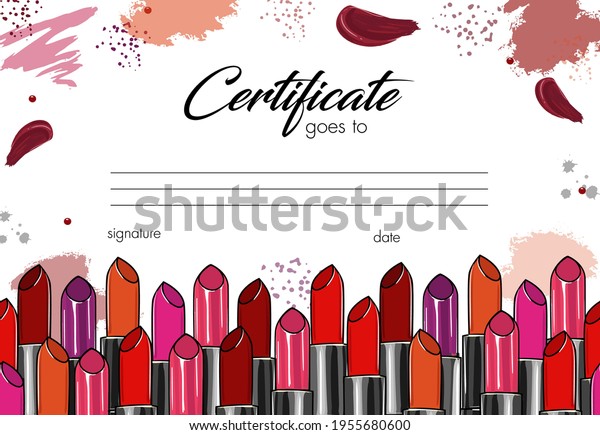 Makeup Beauty Lipstick Border Spots Bright Stock Vector (Royalty Free ...