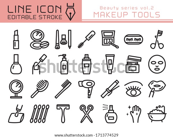 Makeup Tools Vector Icon Set Editable Stock Vector (Royalty Free ... Makeup Tools Vector Icon Set Editable Stock Vector (Royalty Free ...
