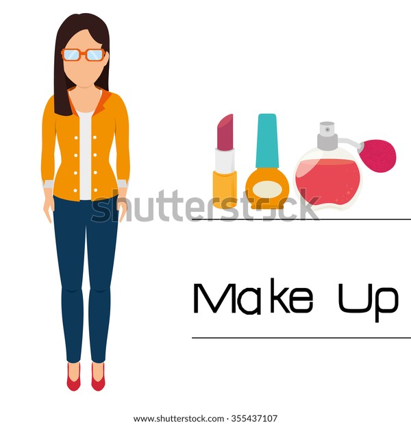 Makeup Womens Cosmetics Graphic Design Vector Stock Vector (Royalty ...