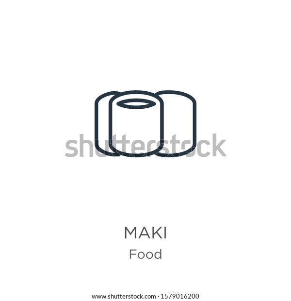 Maki Icon Thin Linear Maki Outline Stock Vector (Royalty Free ...