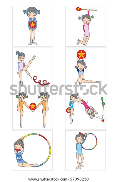 Making Alphabets By Different Gymnastics Posing Stock Vector (Royalty ...